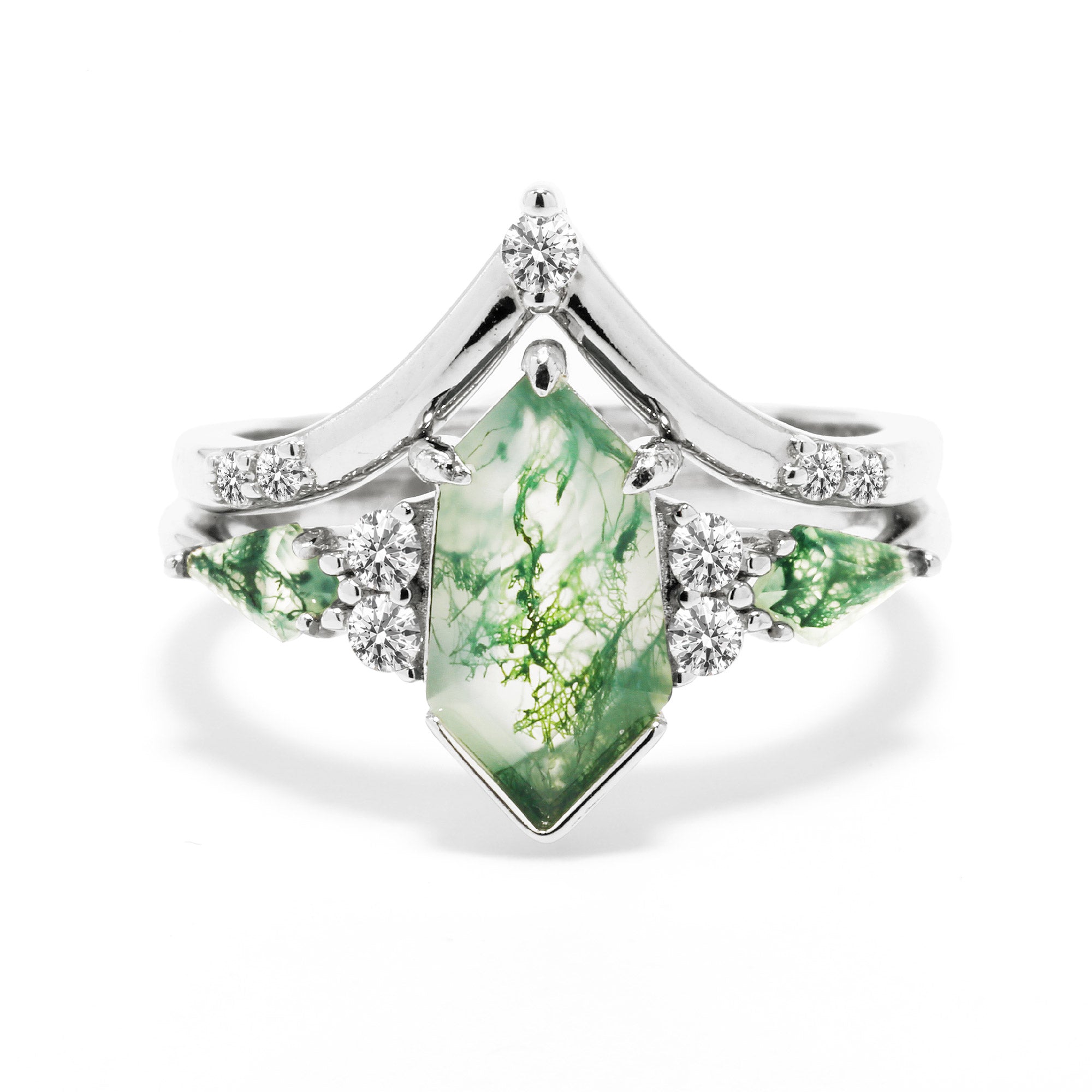 green agate gemstone ring